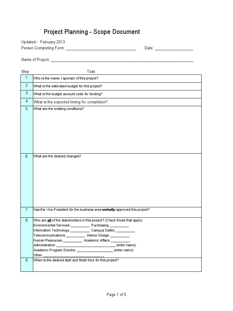 Project Scope Example 23 | PDF | Risk Management | Business
