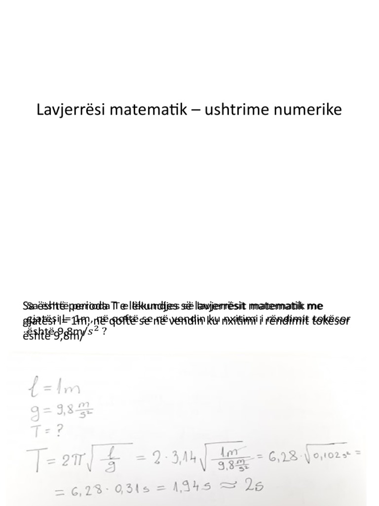 Lavjerrësi Matematik - Ushtrime Numerike | PDF