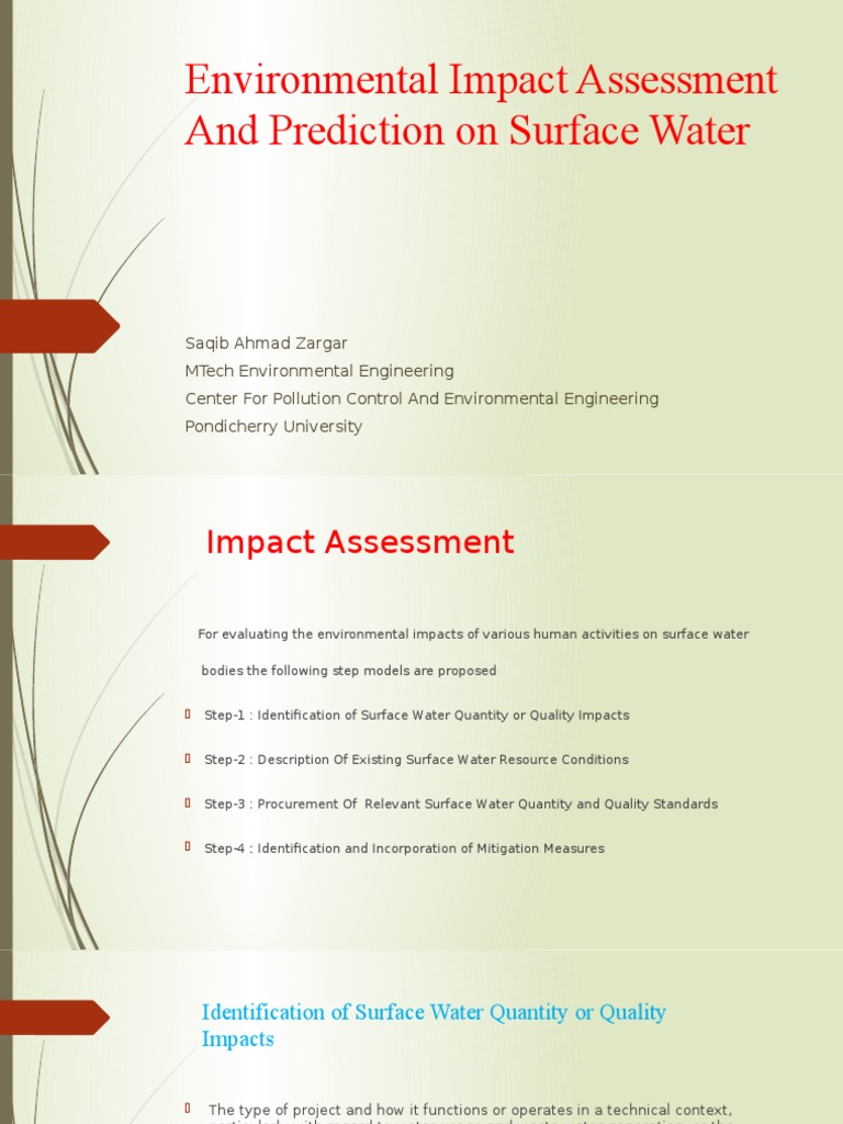 Environmental Impact Assessment and Prediction On Surface Water | PDF ...