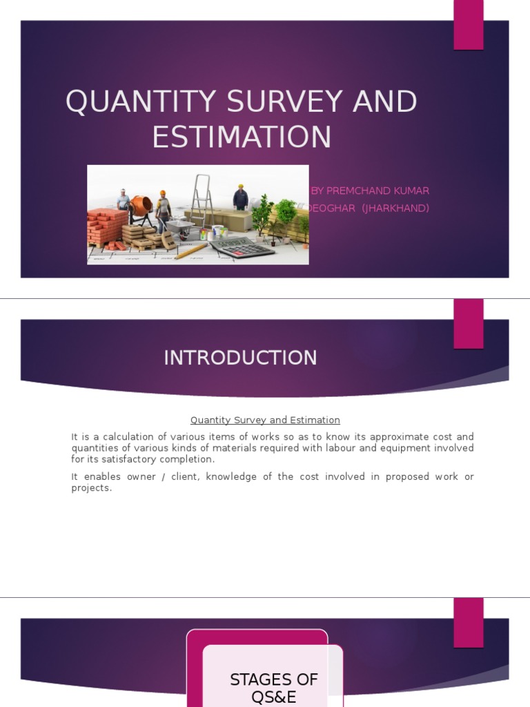 Quantity Survey Estimation | PDF | Wall | Measurement
