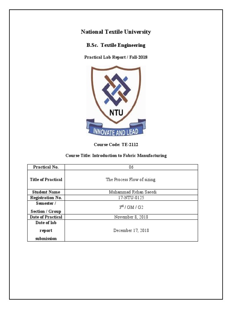 The Process Flow of Sizing | PDF | Textiles | Materials