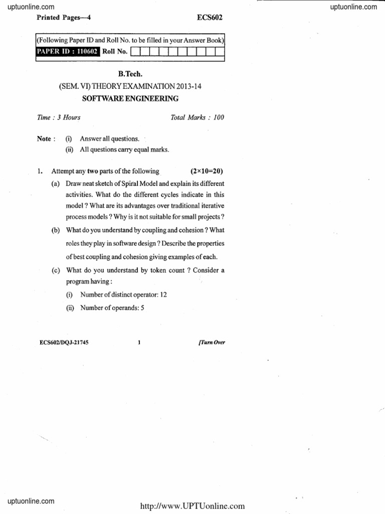 Ecs-602 Software Engineering 2013-14 | PDF | Software Quality ...