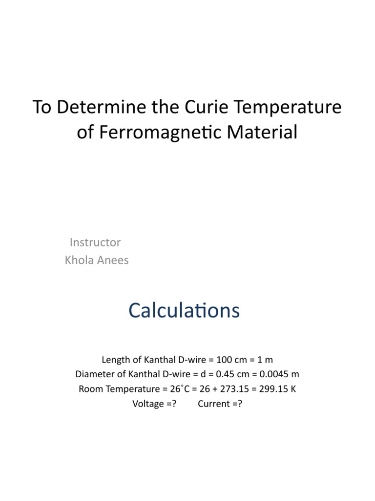 Curie Temperature Calculation Guide | PDF