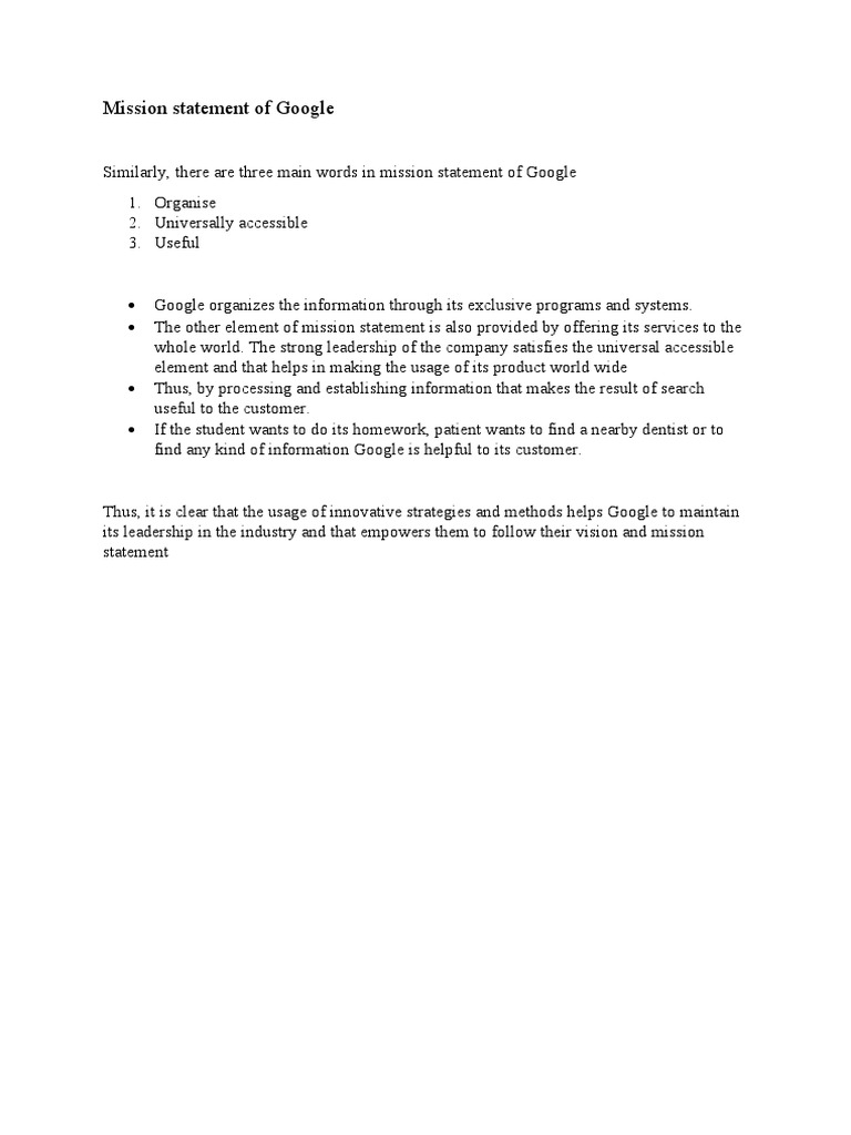 Google's Mission: Organize Accessible Info | PDF | Computers