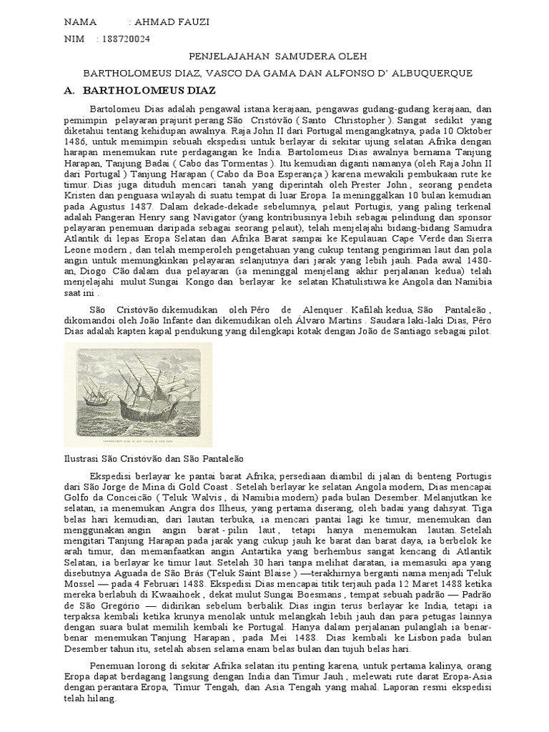 Ekspedisi Bartolomeus Dias dan Vasco da Gama | PDF