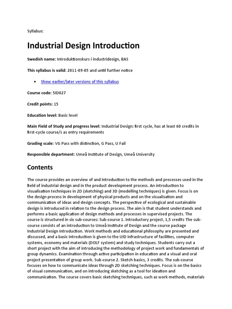 Industrial Design Introduction | PDF | 3 D Computer Graphics | Design