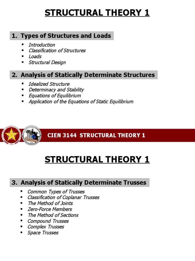CIEN 3144 Structural Theory 1 | PDF | Truss | Beam (Structure)