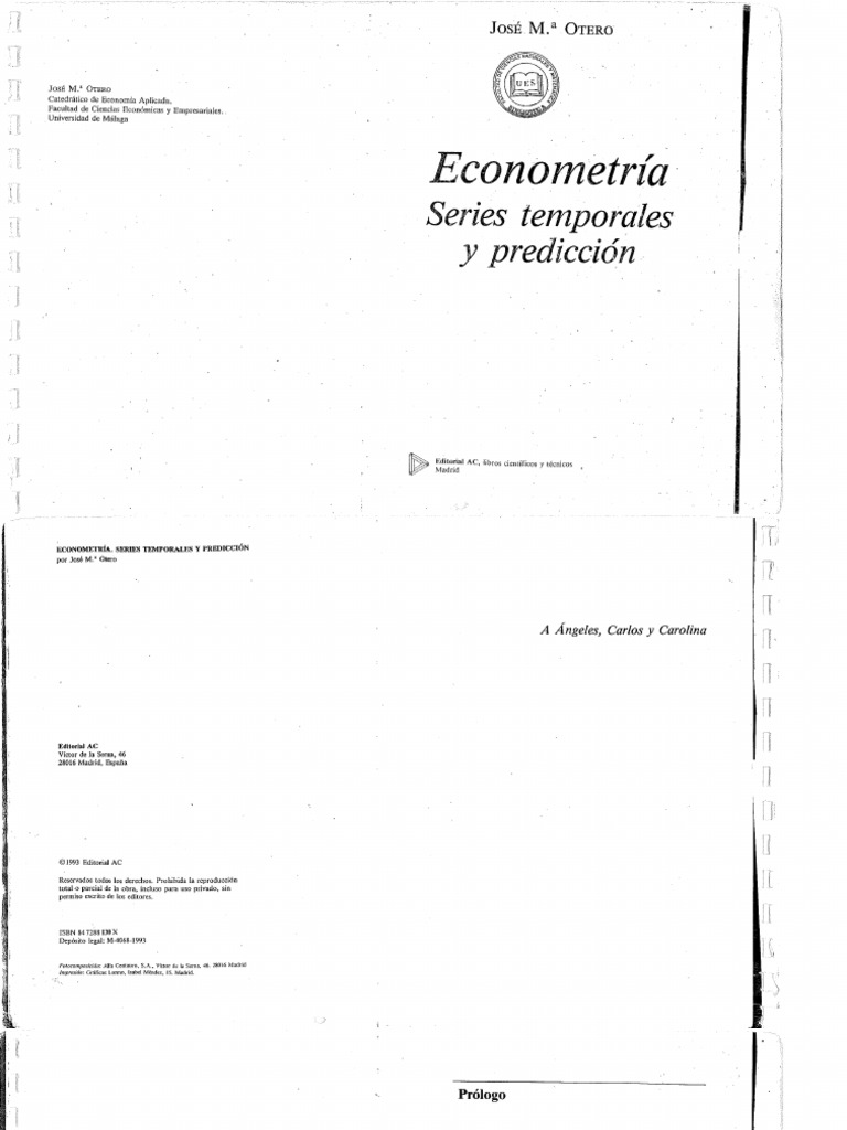 Econometría - Series Temporales y Predicción - OTERO PDF | PDF