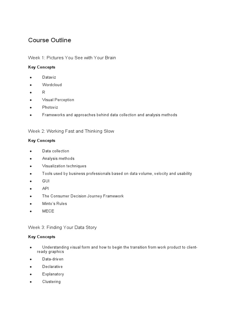 Data Visualization Course Outline | PDF
