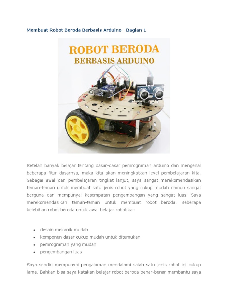 Membuat Robot Beroda Berbasis Arduino | PDF