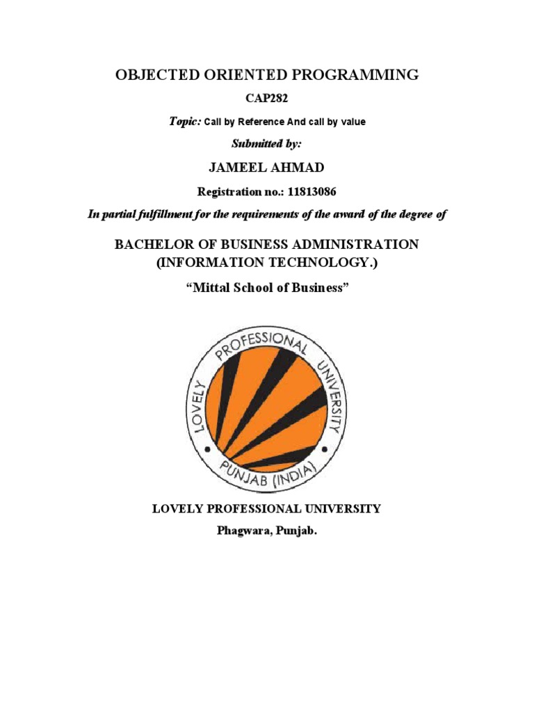 Objected Oriented Programming | PDF | Parameter (Computer Programming) | Subroutine