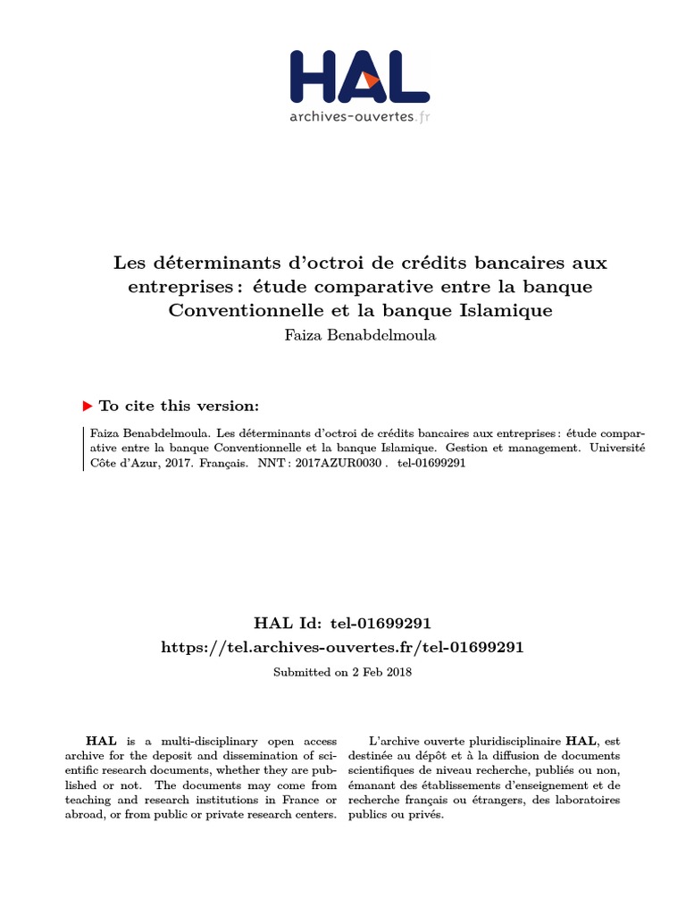 determinant d'octroi de crédit | PDF | Banque et finance islamiques | Banques
