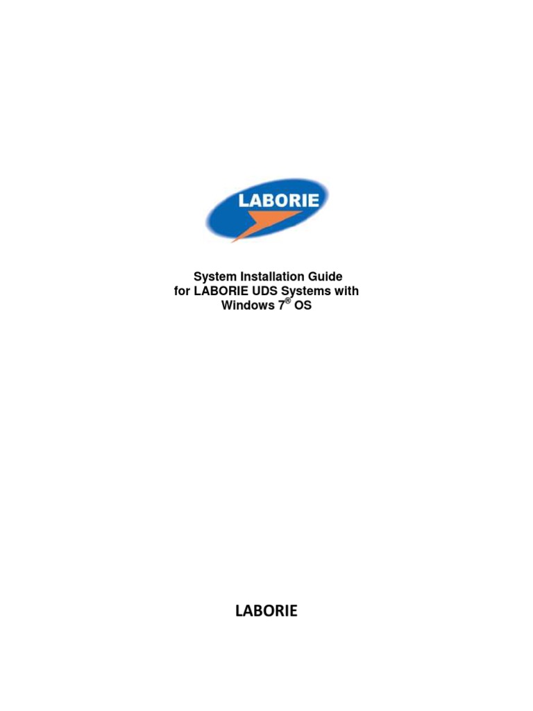 Laborie: System Installation Guide For LABORIE UDS Systems With Windows ...
