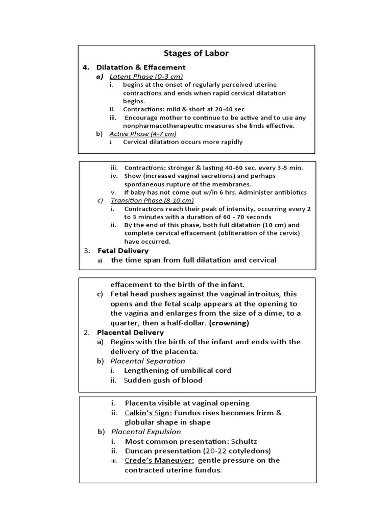 Stages of Labor: 4. Dilatation & Effacement | PDF | Childbirth | Placenta