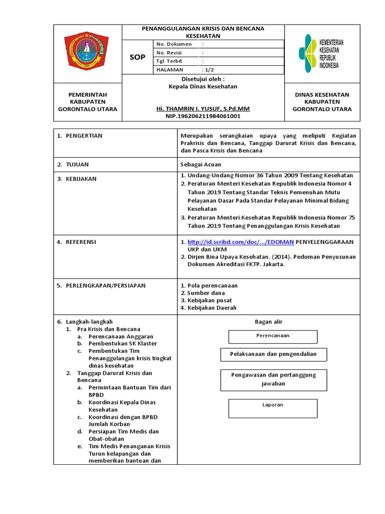 Sop Penanggulangan Krisis Dan Bencana | PDF