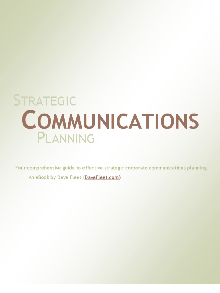 Strategic Communications Planning | PDF | Strategic Communication | Goal