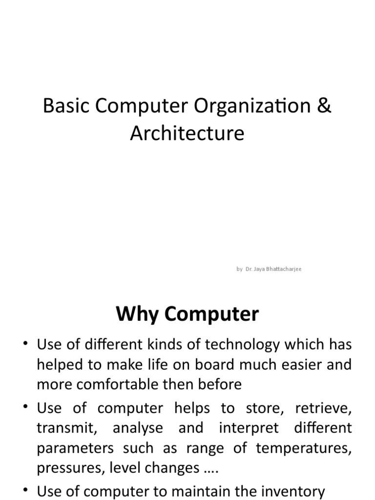 Basic Computer Organization and Architecture | PDF | Computer Memory | Computer Data Storage
