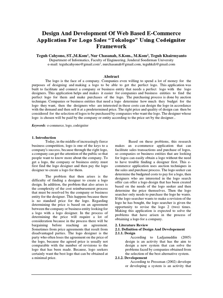 Design and Development of Web Based E-Commerce PDF | PDF | System ...