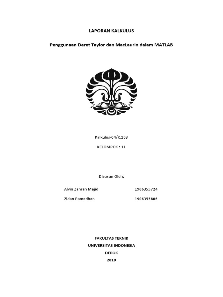 Kalkulus Matlab - Tugas UAS | PDF