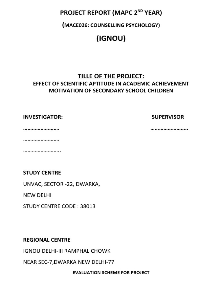 Draft PROJECT REPORT IGNOU | PDF | Reinforcement | Classical Conditioning