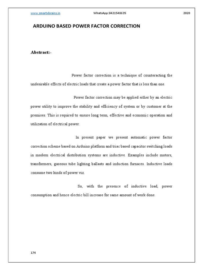 Arduino Based Power Factor Correction | PDF