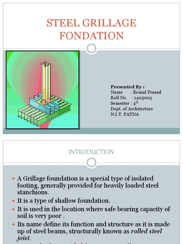 Steel Grillage Fondation: Presented by | PDF | Foundation (Engineering ...