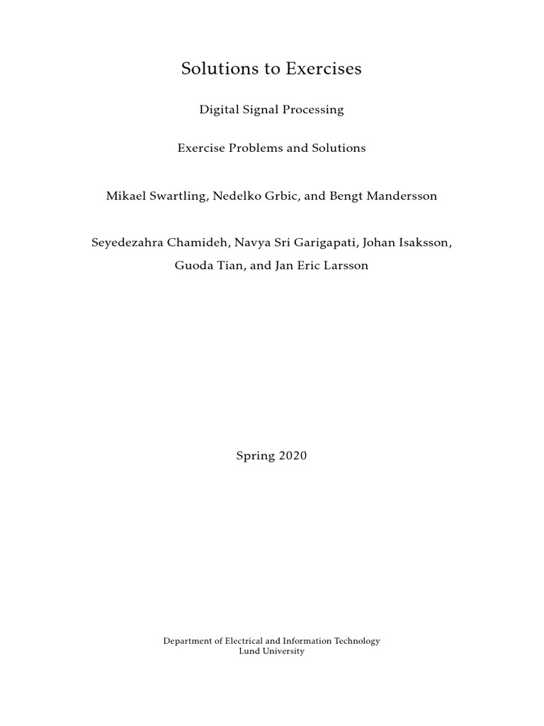 Exercises Solutions | PDF | Sampling (Signal Processing) | Applied Mathematics