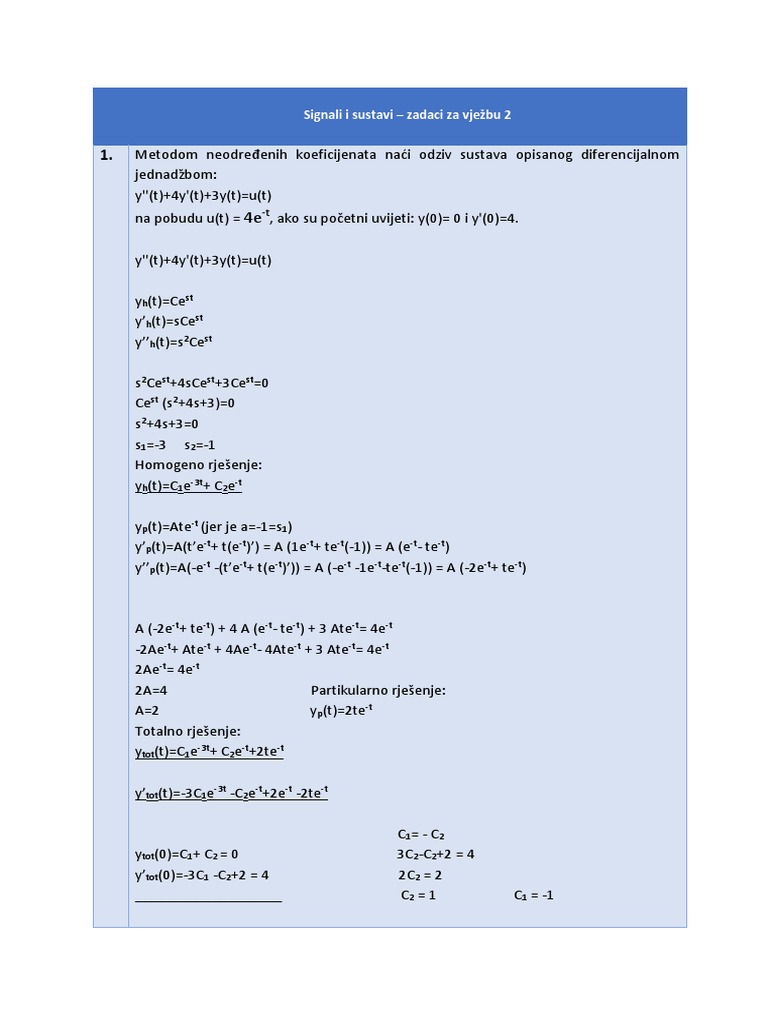 SiS 2.dio Primjeri S Rjesenjima | PDF