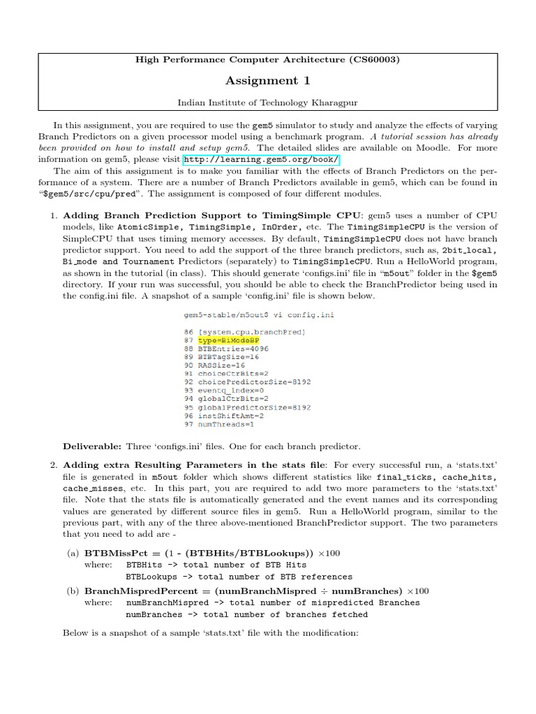HPCA Assignment 1 | PDF | Central Processing Unit | Office Equipment