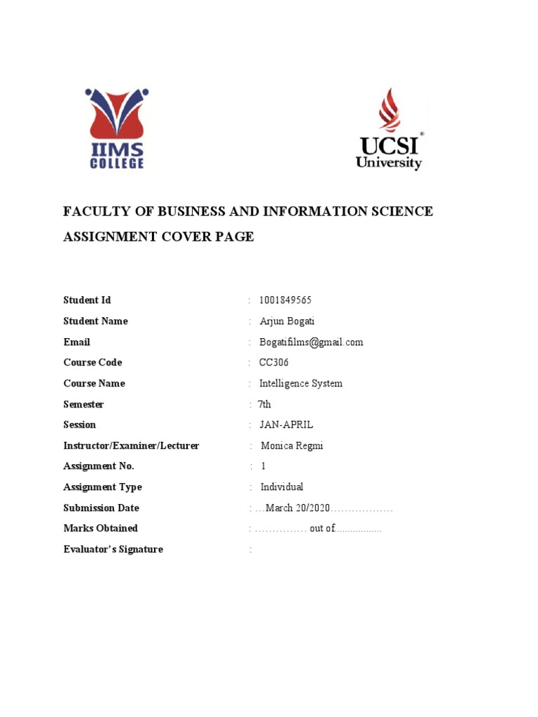 Faculty of Business and Information Science Assignment Cover Page | PDF ...