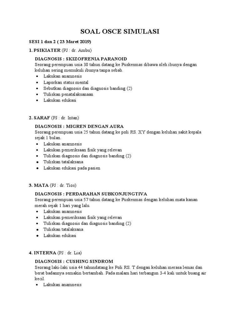 Soal Osce Simulasi-1 | PDF