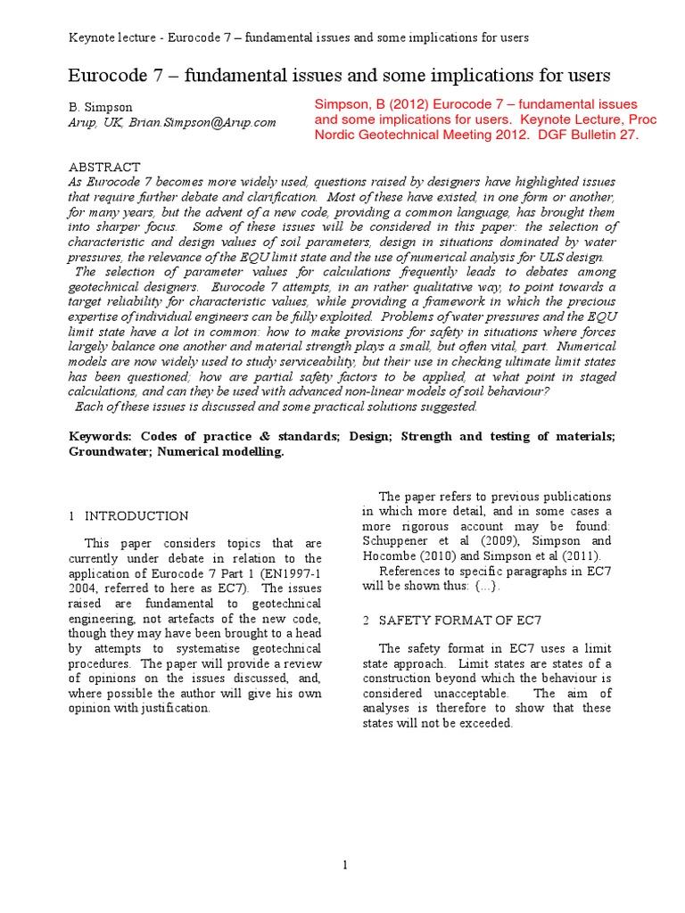 EC7 Fundamental Issues and Its Implications On Users PDF | PDF ...