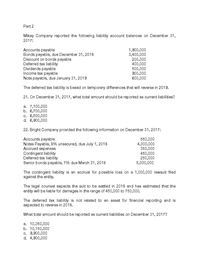 Sample Problems INTACC-3 - PART-2 | PDF | Deferred Tax | Accrual
