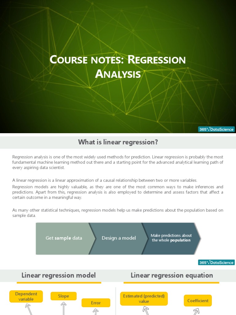 Course Notes Linear Regression Pdf Regression Analysis Linear Regression