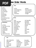 Time Order Words for Clear Writing | PDF | Language Arts & Discipline