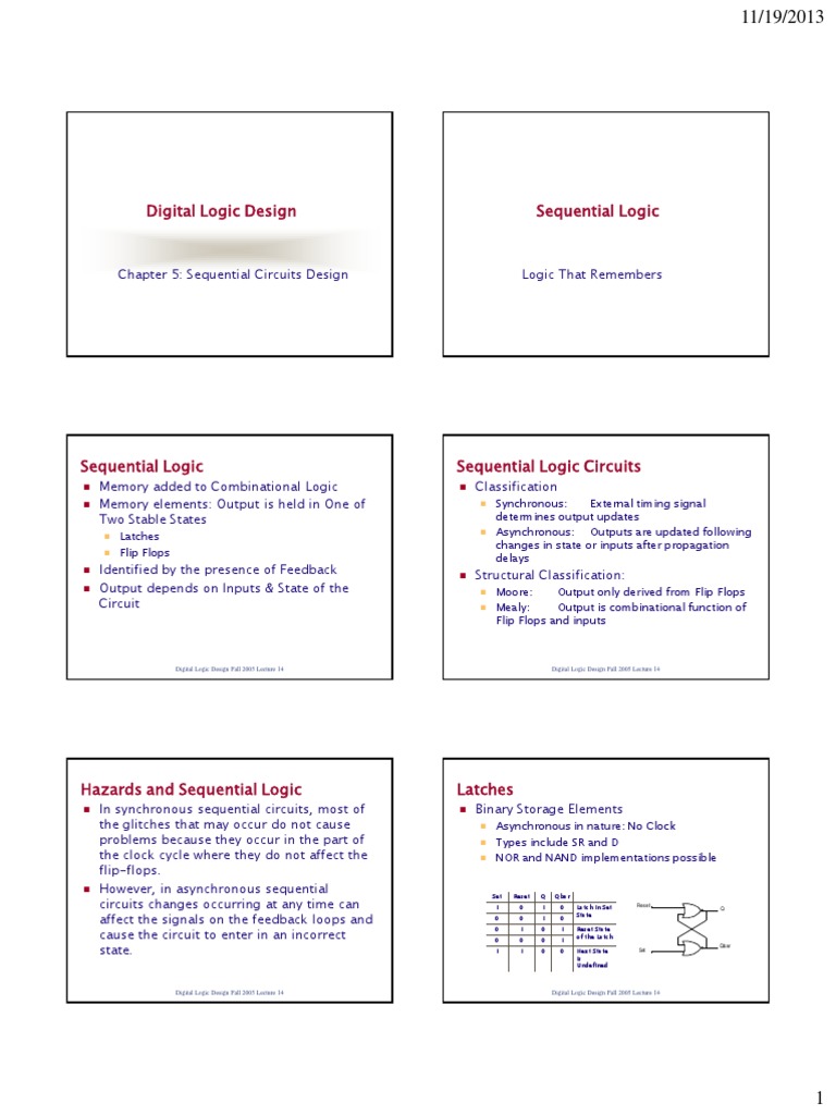 EE200 - DLD - Chapter 05 - Sequential Circuits | PDF | Digital Electronics | Electronic Design