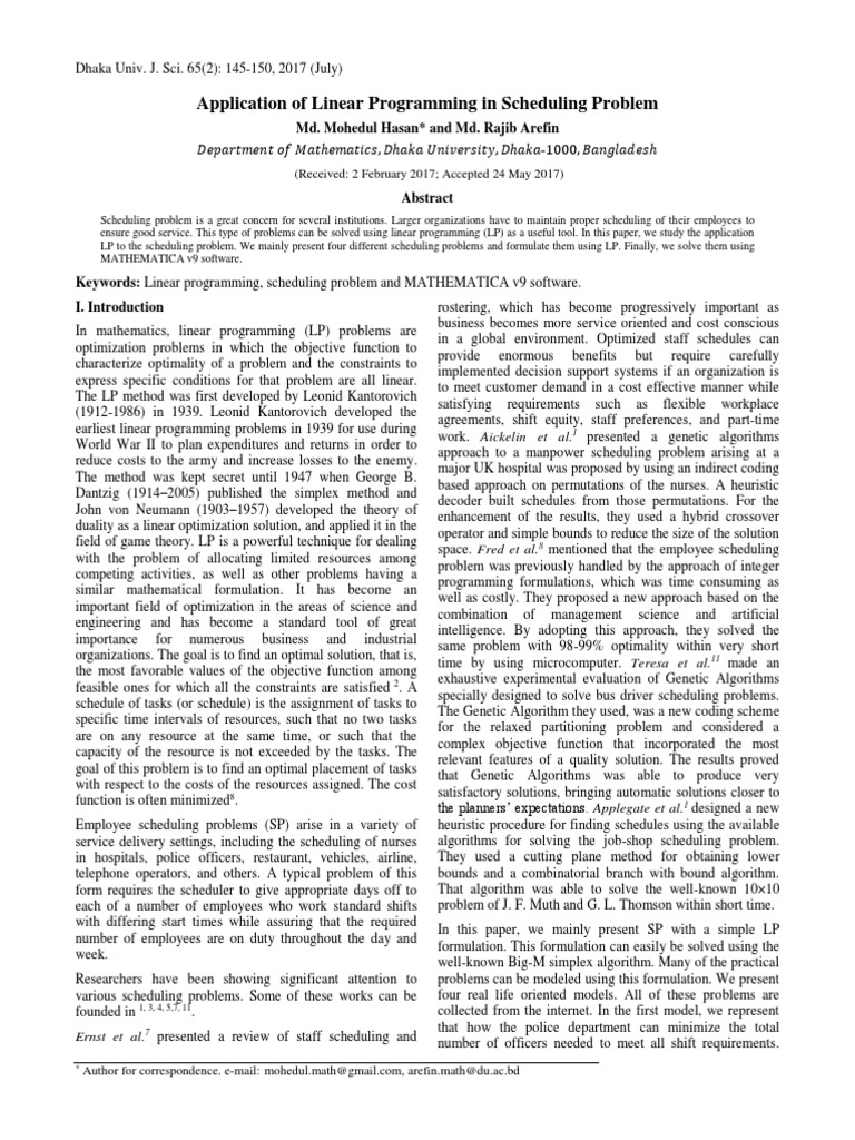 Bus Scheduling PDF | PDF | Linear Programming | Mathematical Optimization