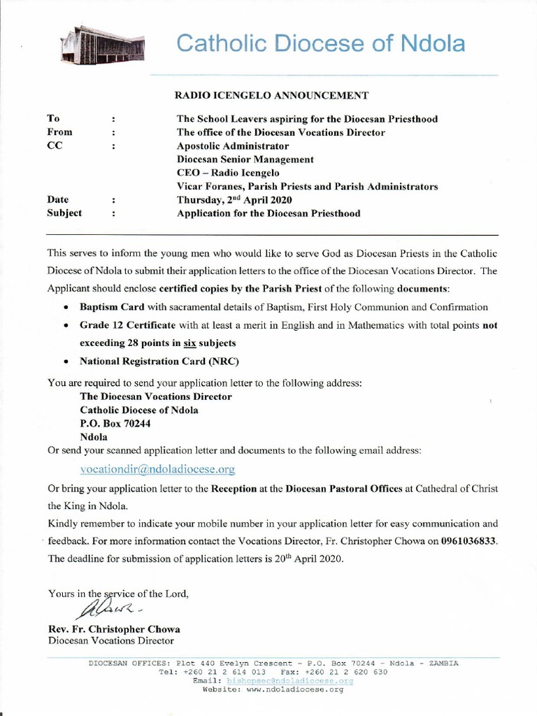 Application For Priesthood | PDF