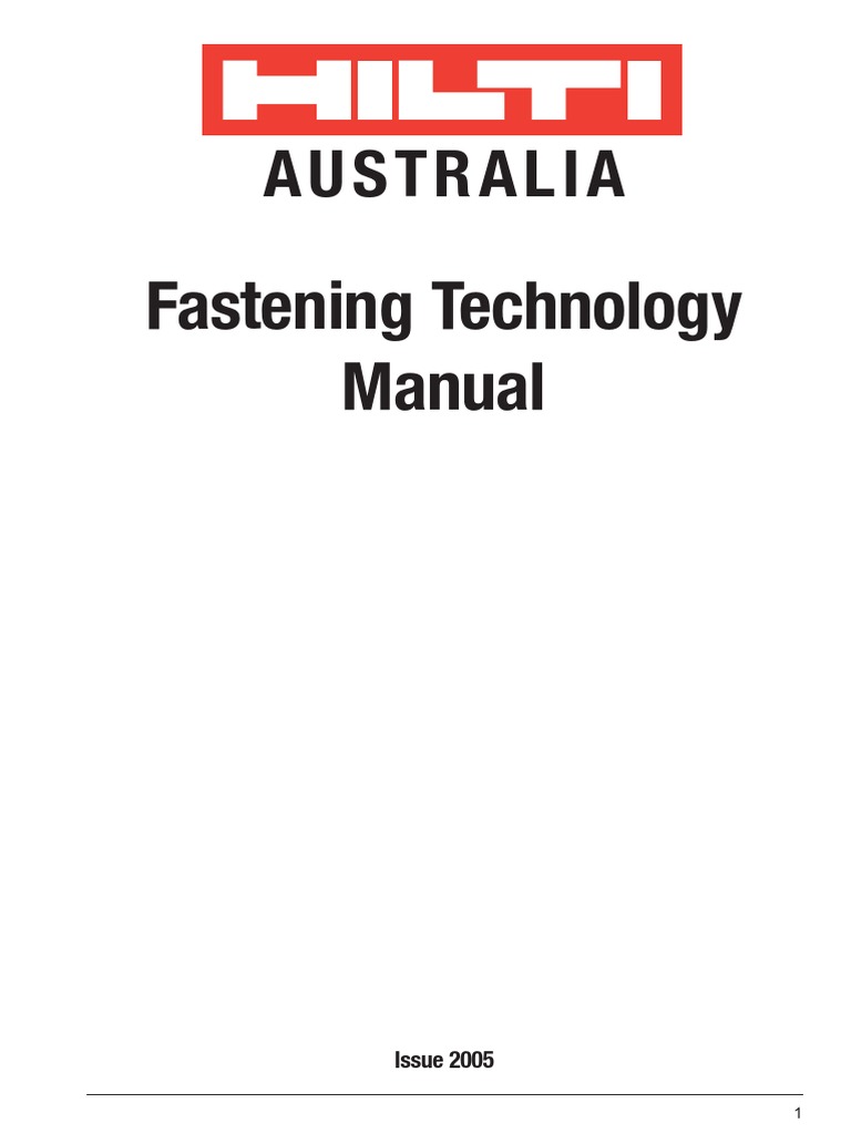 Hilti Fastening Technology Manual 2005 | PDF | Screw | Engineering