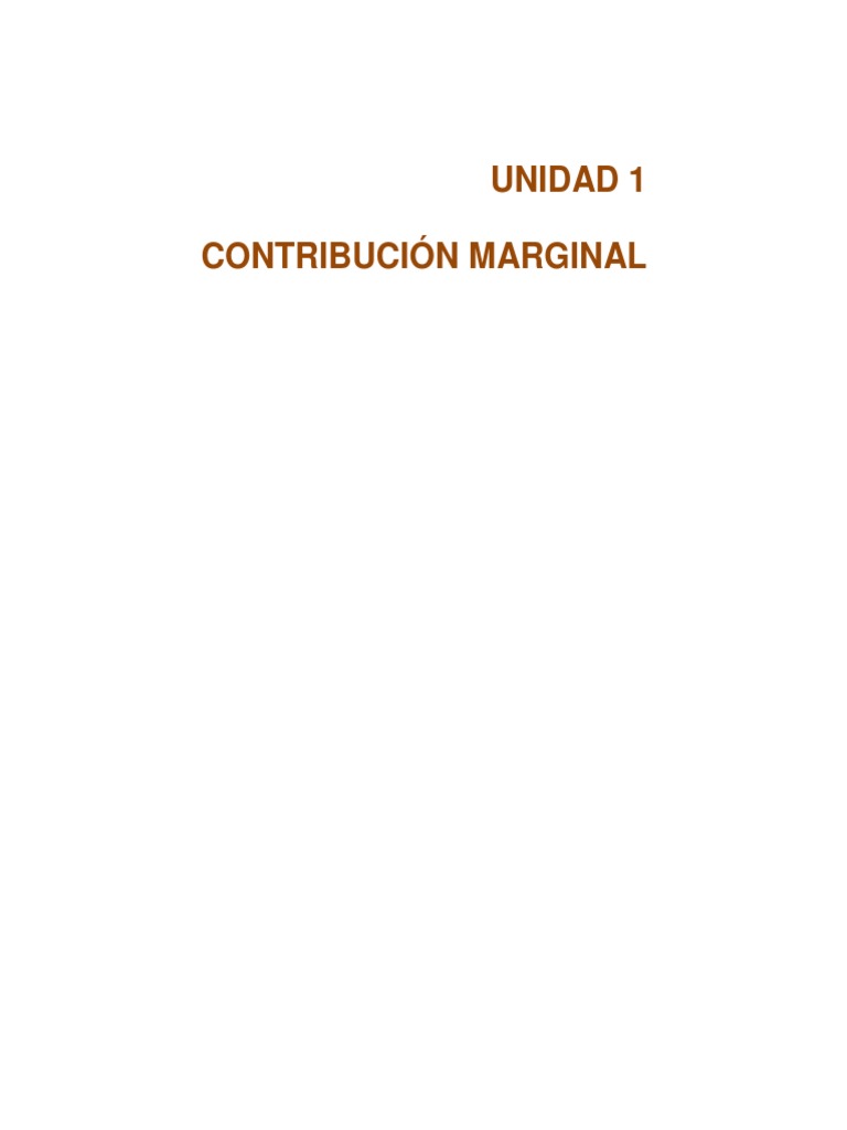 MARGEN DE CONTRIBUCIÓN | PDF | Planificación | Toma de decisiones