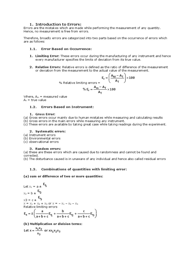 Moving Coil Ammeter & Voltmeter | PDF | Observational Error | Errors And Residuals