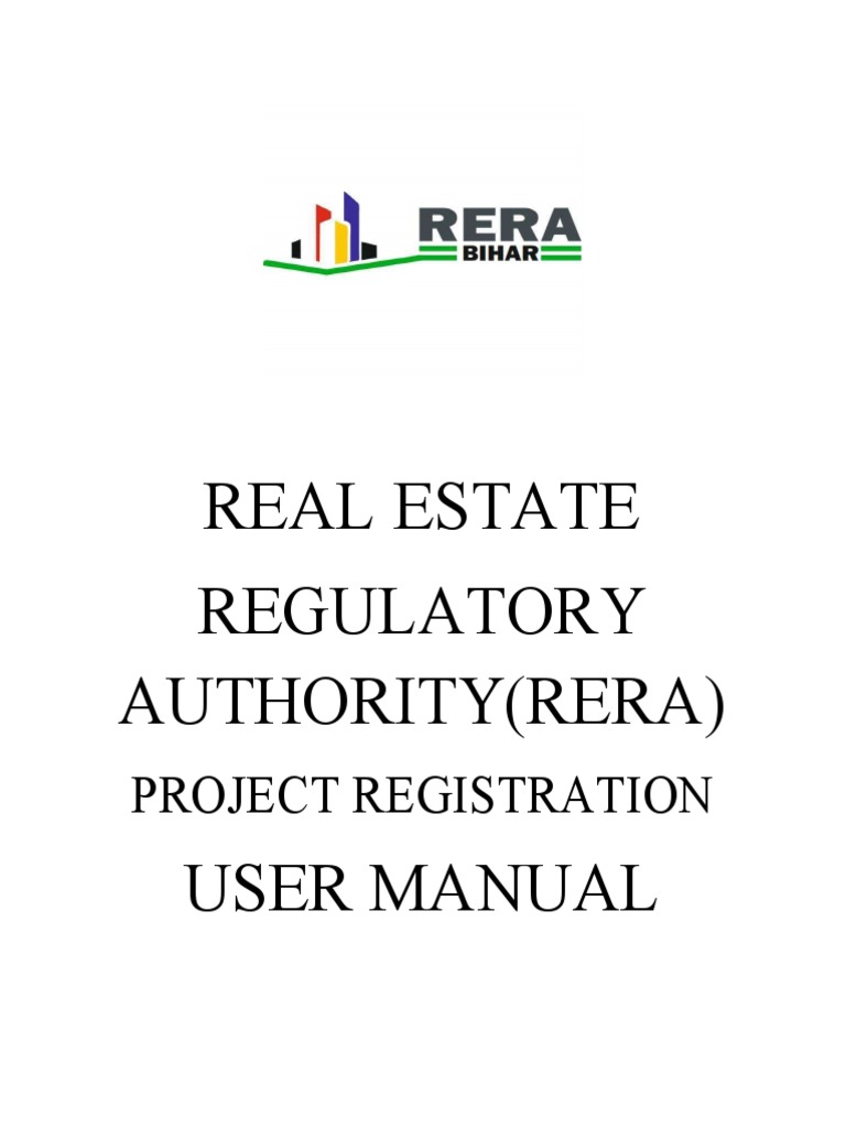 Real Estate Regulatory Authority (Rera) User Manual: Project Registration | PDF | Cheque ...