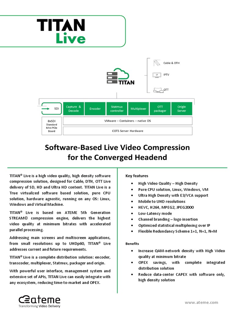 ATEME TITAN Live Datasheet-V2 PDF | PDF