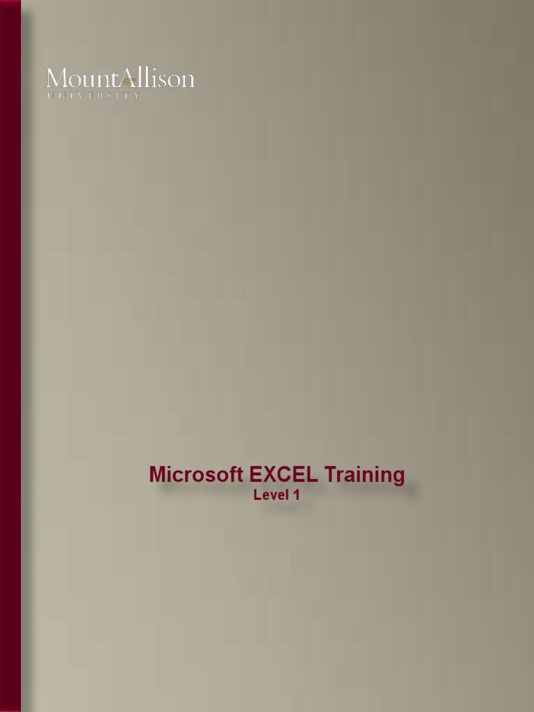 0438 Microsoft Excel Training Level 1 | PDF | Microsoft Excel | Tab (Gui)