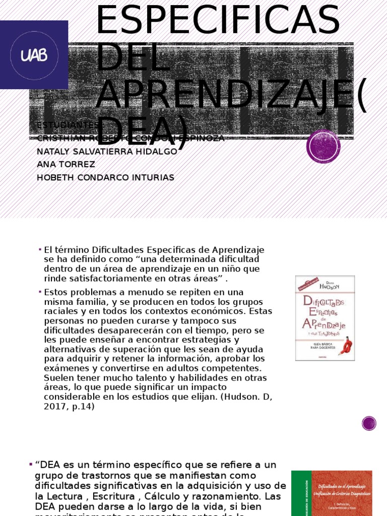 Dificultades Especificas Del Aprendizaje (Dea) | PDF | Hemisferio cerebral | Aprendizaje