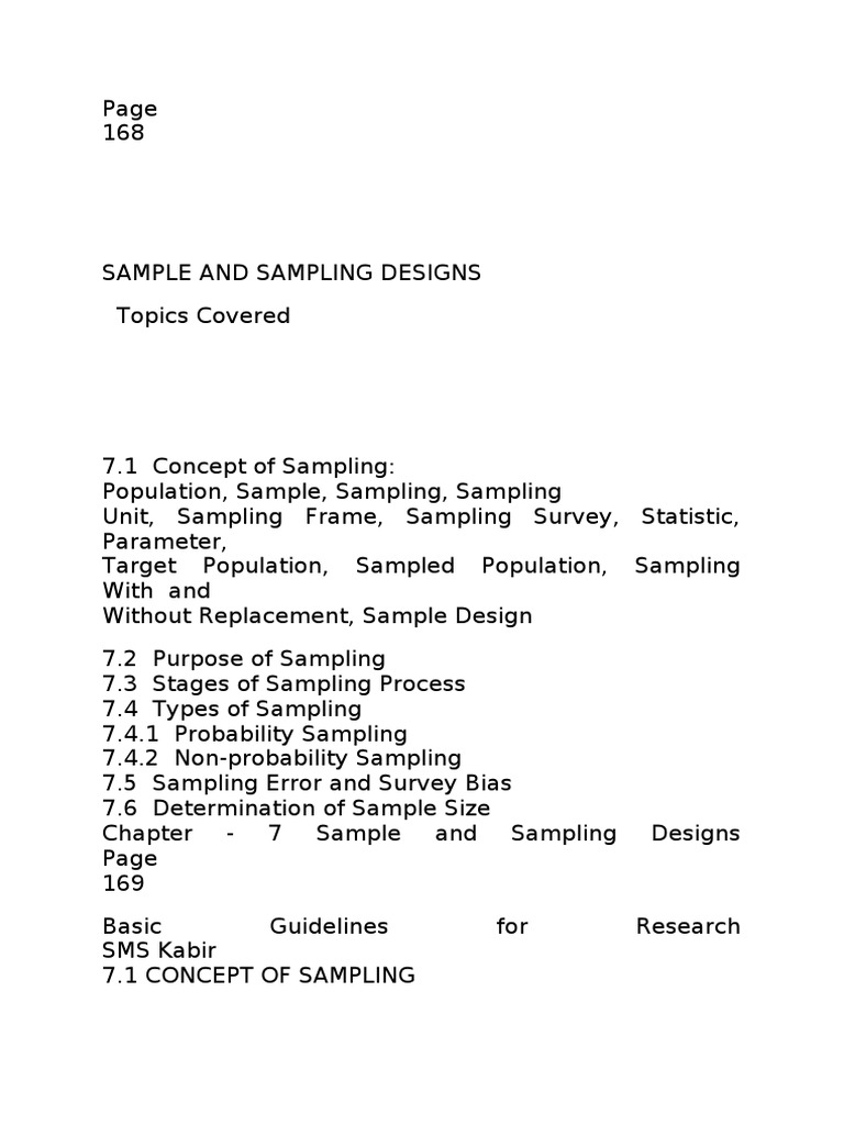 Chapter - 7 | PDF | Sampling (Statistics) | Survey Methodology