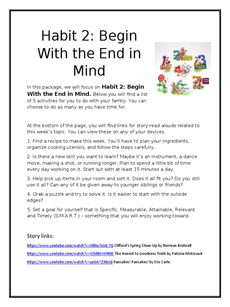Habit 2: Begin With The End in Mind | PDF