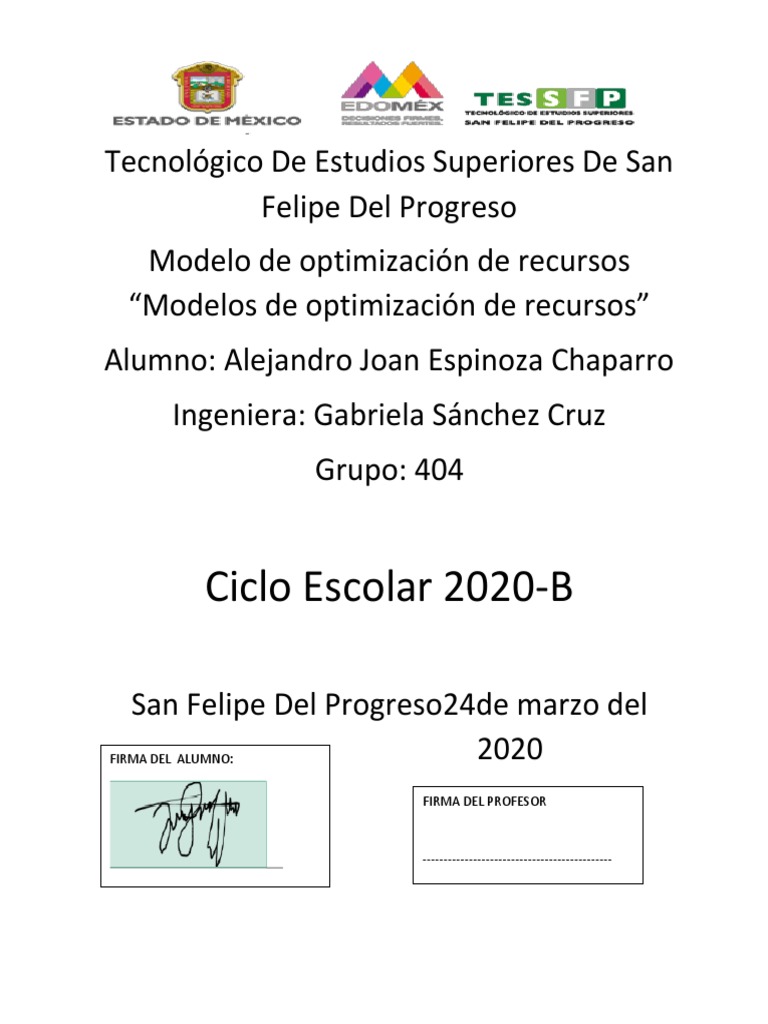 Ejercicios de Maximización Simplex Alejandro Joan Espinoza Chaparro | PDF | Programación lineal ...