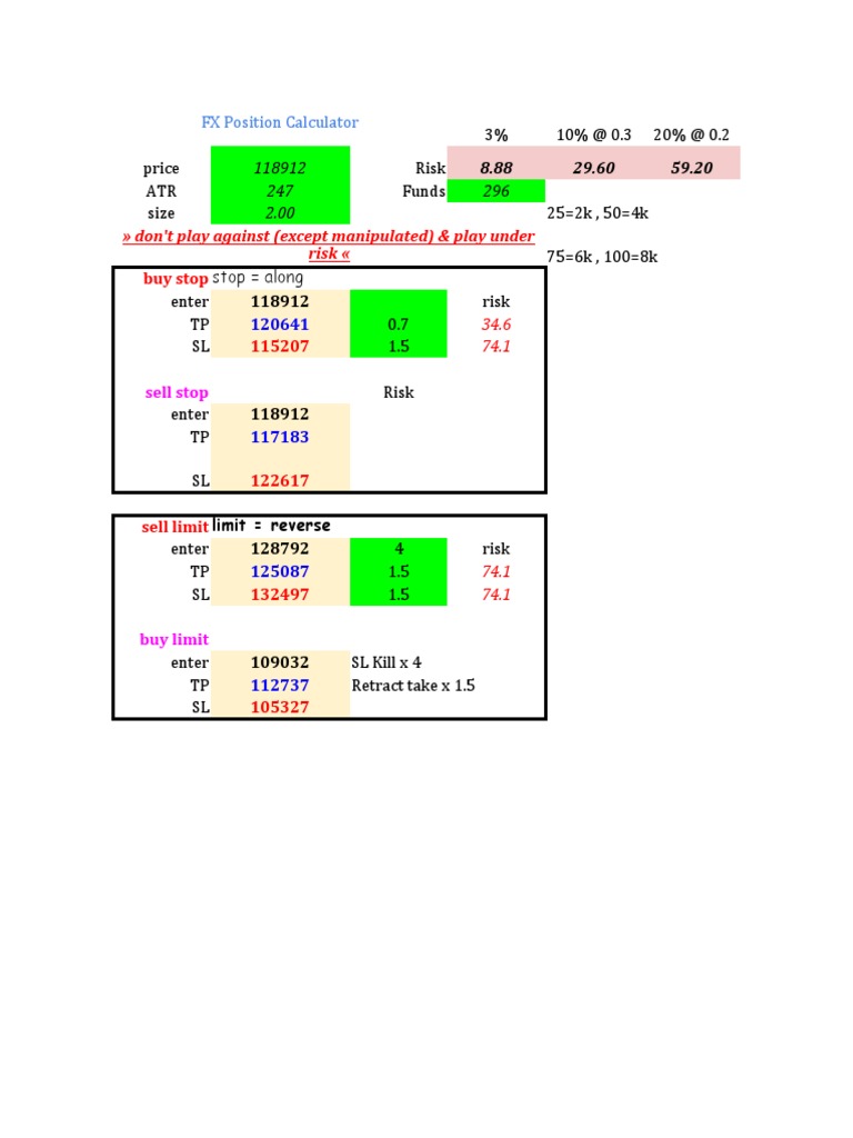 FX Position Calculator