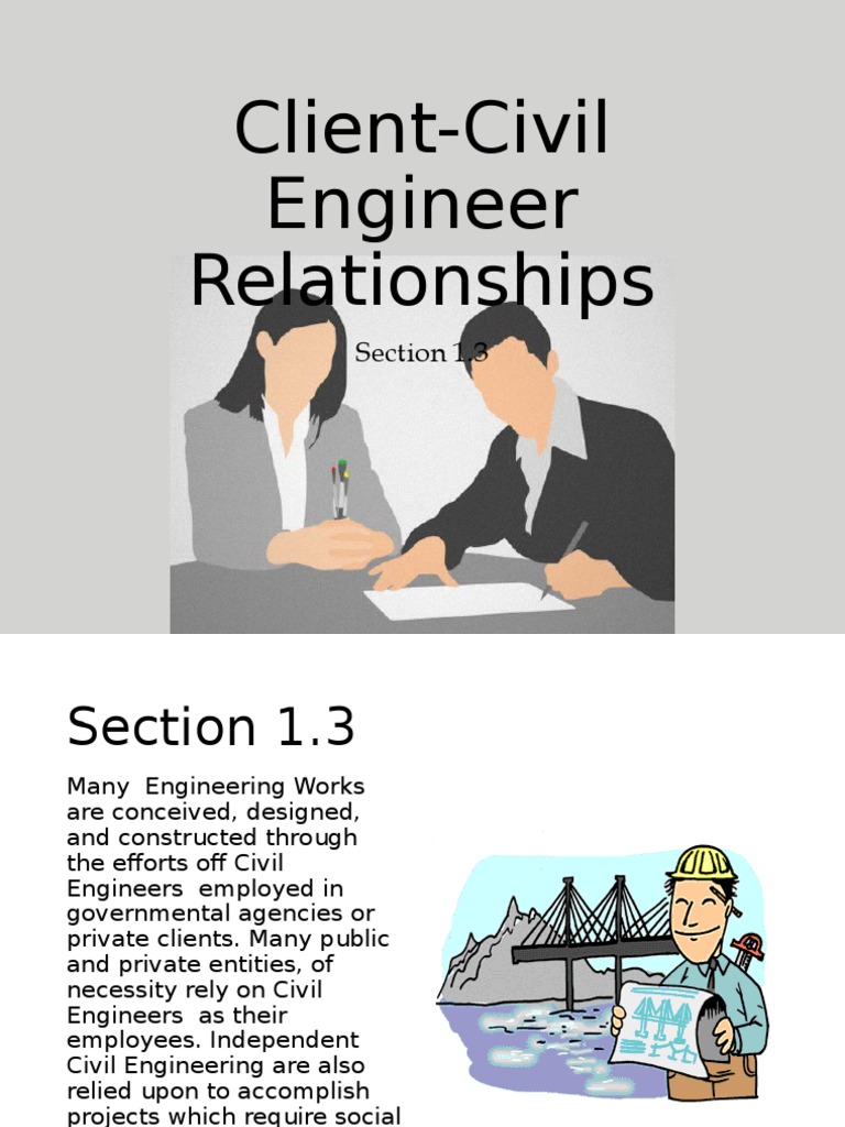 Client-Civil Engineer Relationships: Section 1.3 | PDF | Engineer | Virtue